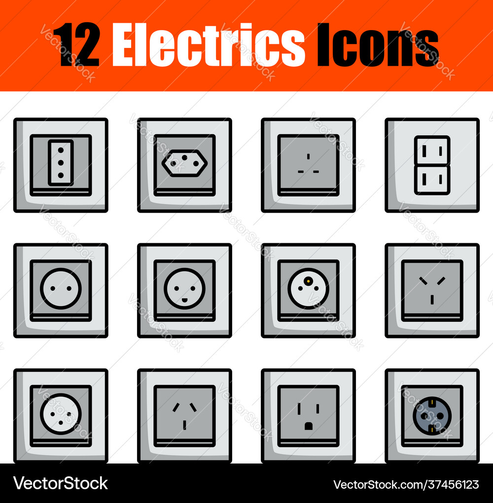 Electrics icon set Royalty Free Vector Image - VectorStock