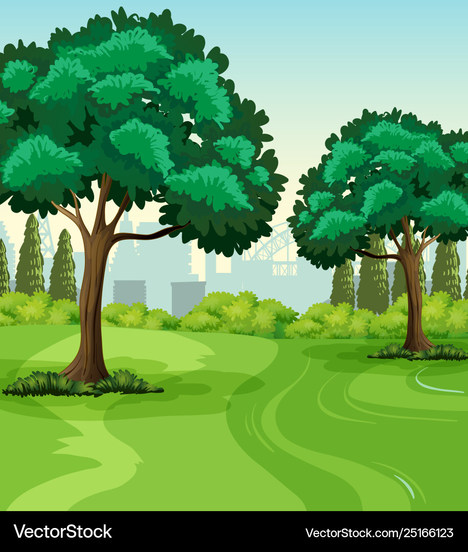Green nature park landscape Royalty Free Vector Image