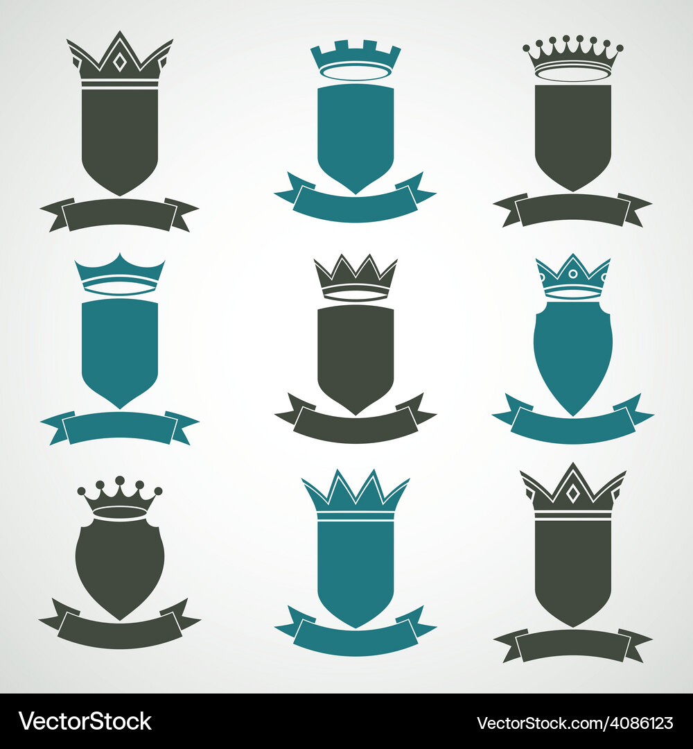 Heraldic royal blazon set - imperial striped decor