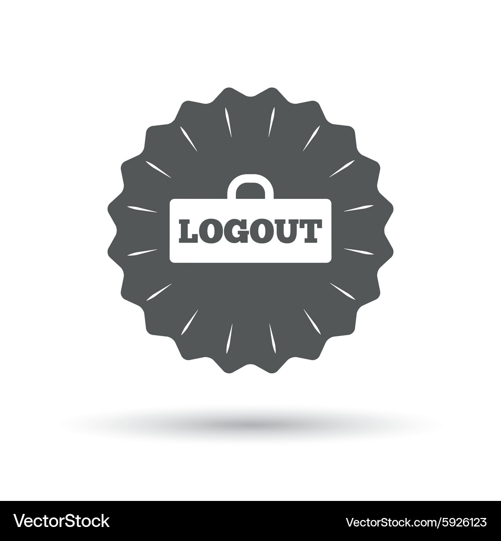Logout sign icon log out symbol lock Royalty Free Vector