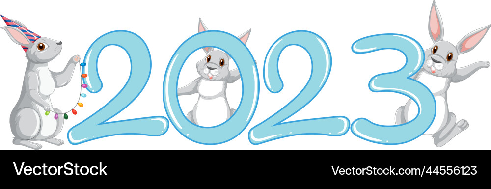 New year 2023 rabbit sign icon Royalty Free Vector Image