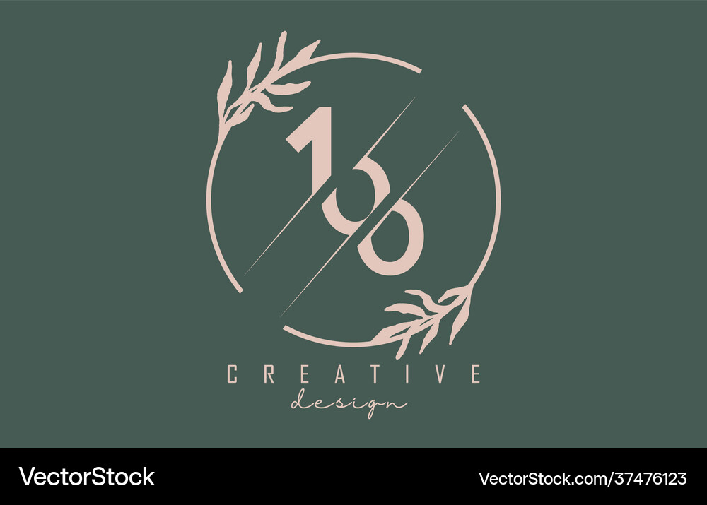 Number 100 1 0 logo with circle frame and pastel Vector Image