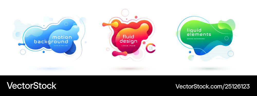 Set liquid color abstract geometric shapes Vector Image