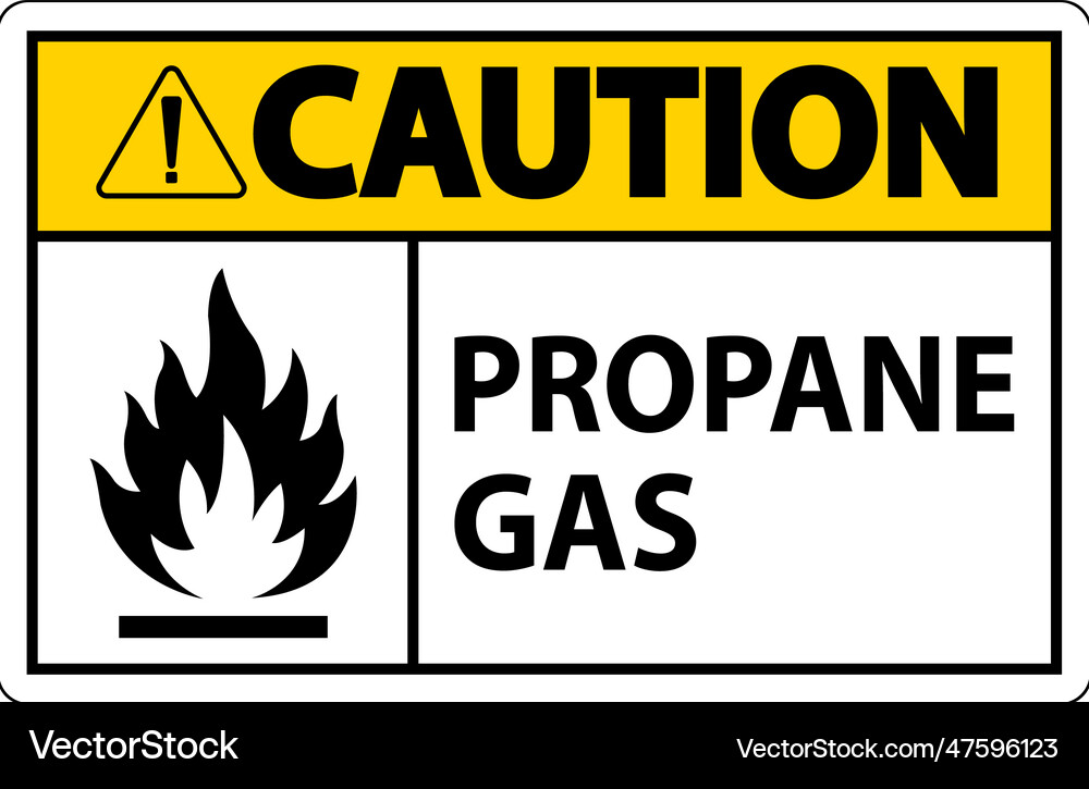 Symbol propane caution label propane gas sign Vector Image