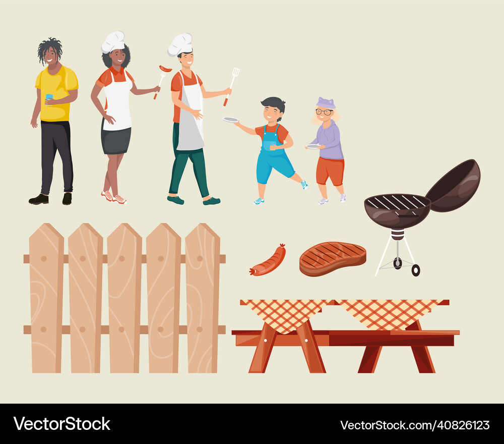 Ten bbq party icons Royalty Free Vector Image - VectorStock