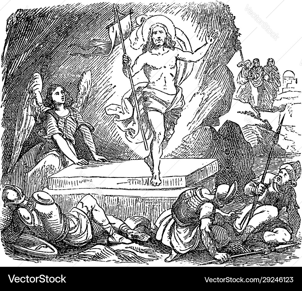 Vintage antique religious biblical drawing Vector Image