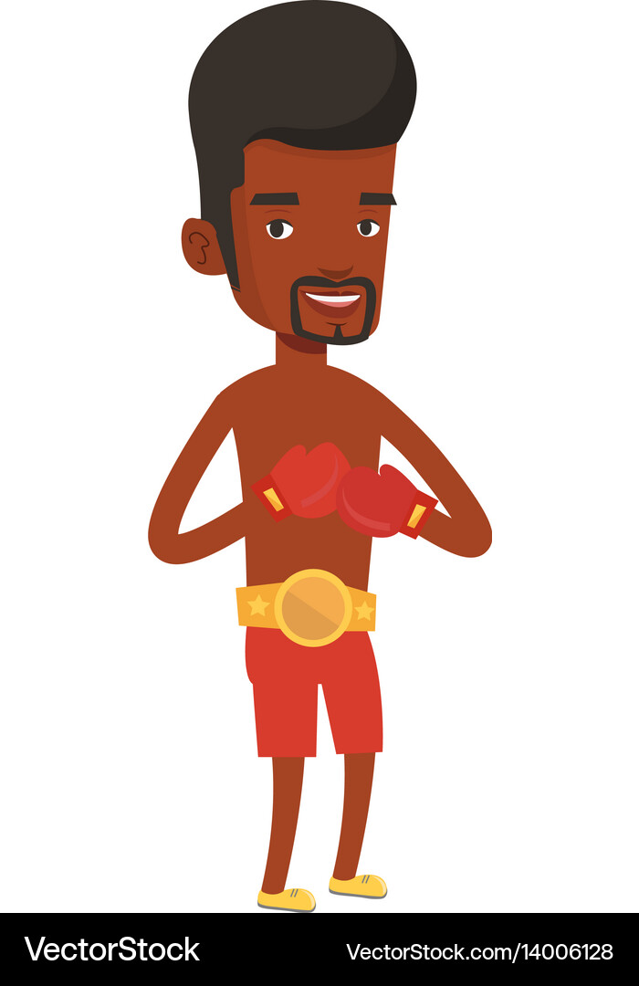 African-american confident boxer Royalty Free Vector Image
