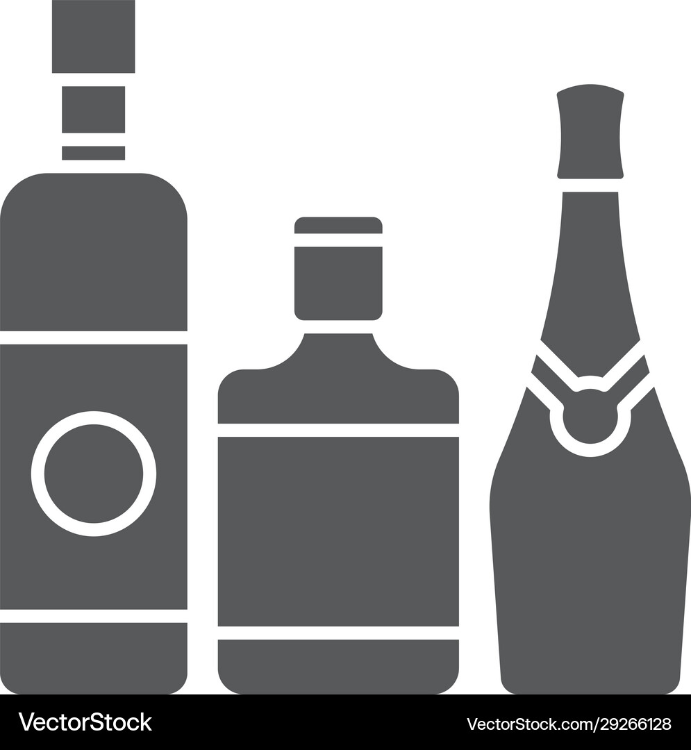 Alcohol beverage bottles icon symbol isolated Vector Image