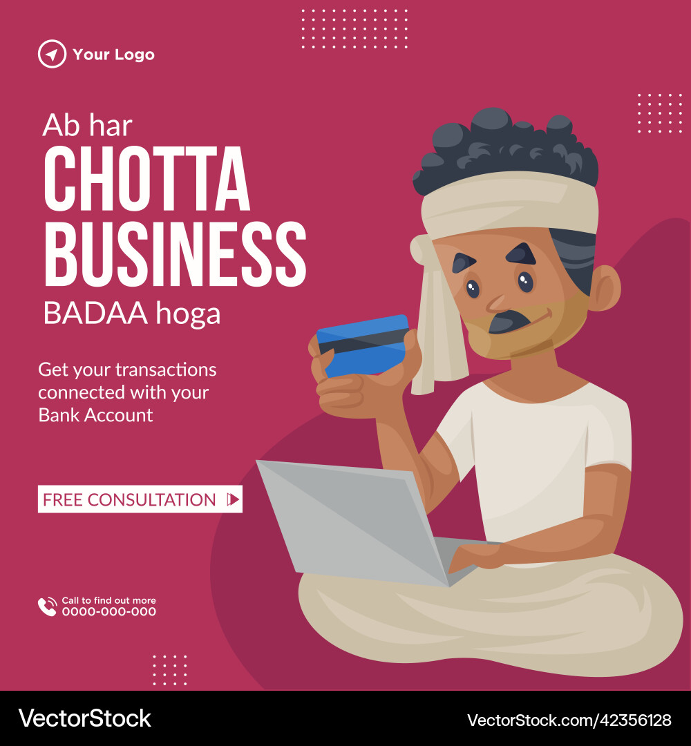 Banner design of get your transactions Royalty Free Vector