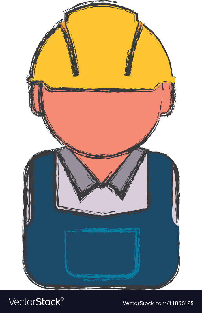 Construction worker profile Royalty Free Vector Image
