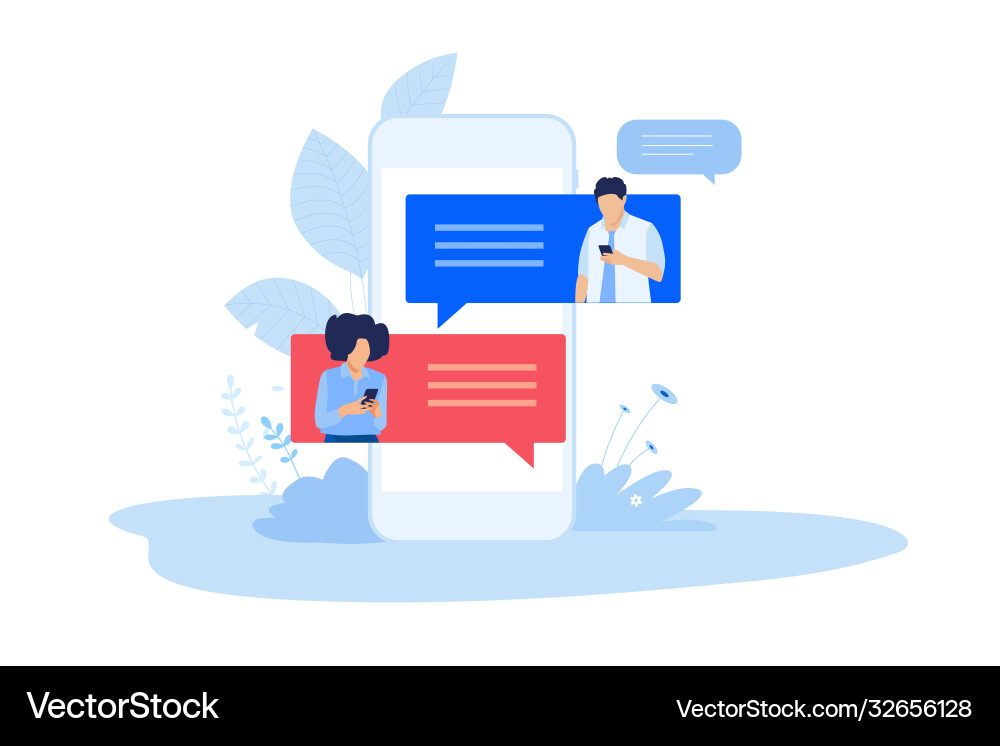 Flat design concepts online communication Vector Image