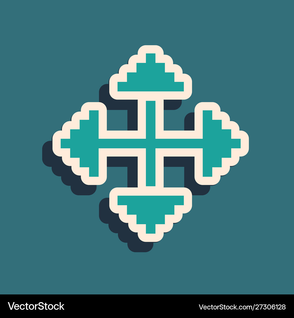 Green pixel arrows in four directions icon Vector Image