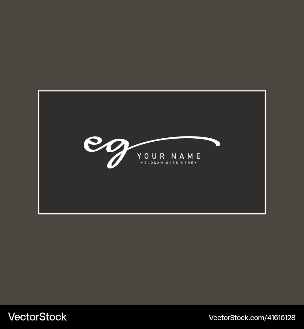 Initial letter eg logo - hand drawn signature Vector Image