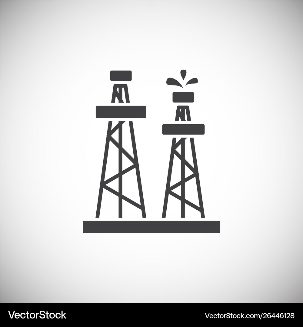 Oil rig related icon on background for graphic Vector Image