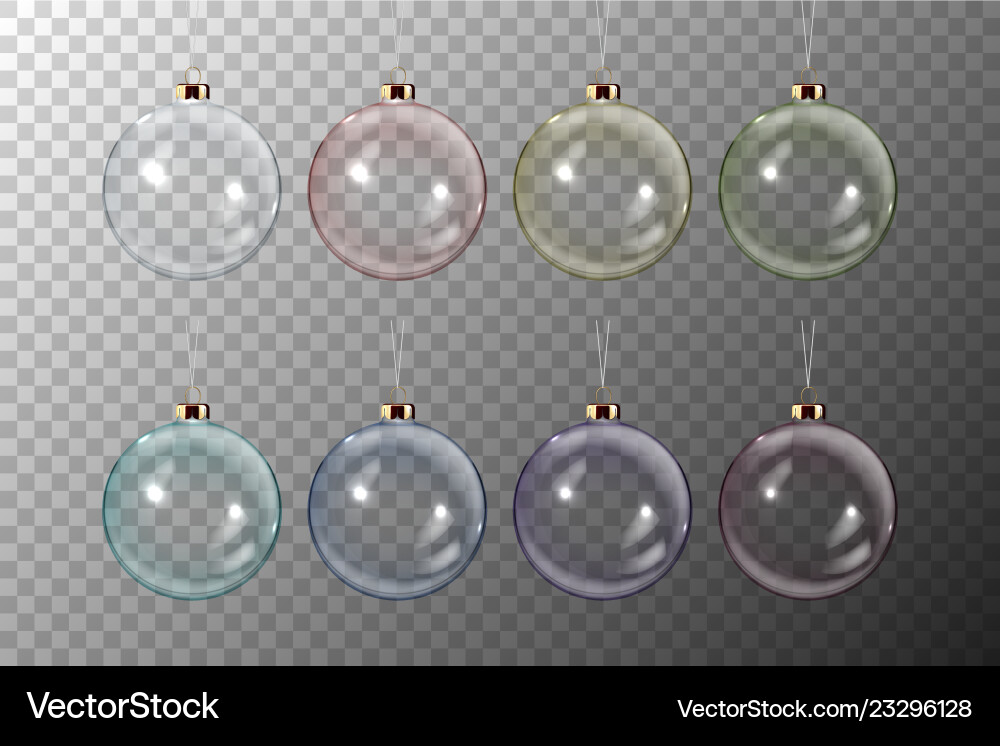 Realistic 3d christmas transparent glossy Vector Image