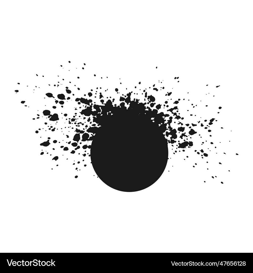Round spot with splashes an explosion of paint Vector Image