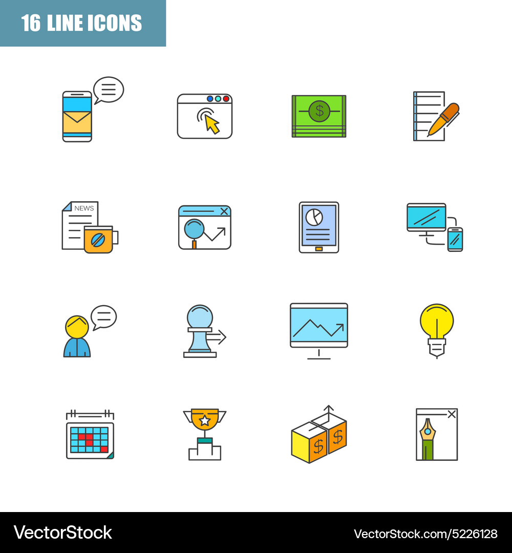 Set of thin line icons for your design Royalty Free Vector