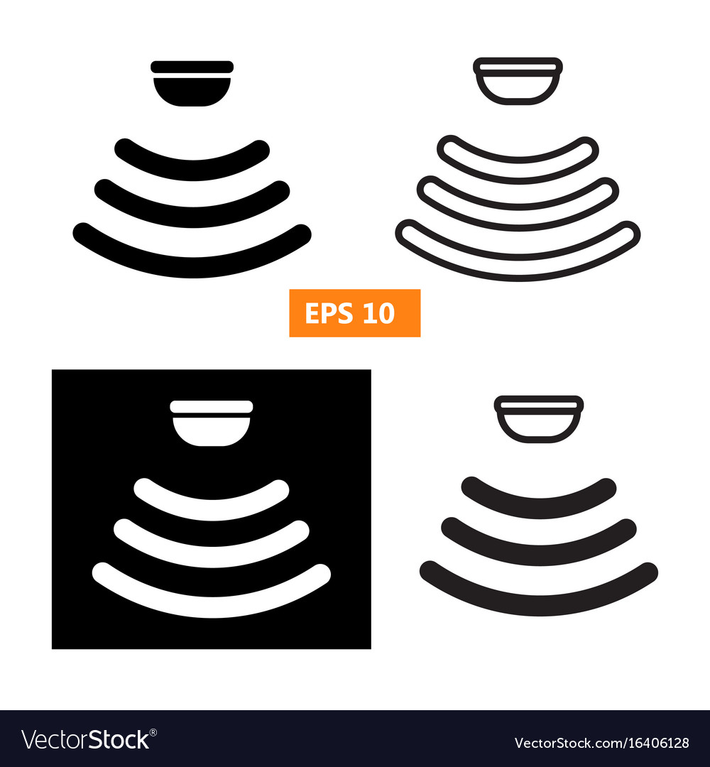 Set sensor waves signal icon Royalty Free Vector Image