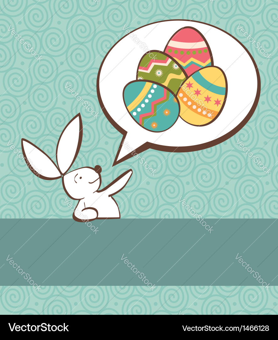Social easter bunny with painted egg Royalty Free Vector