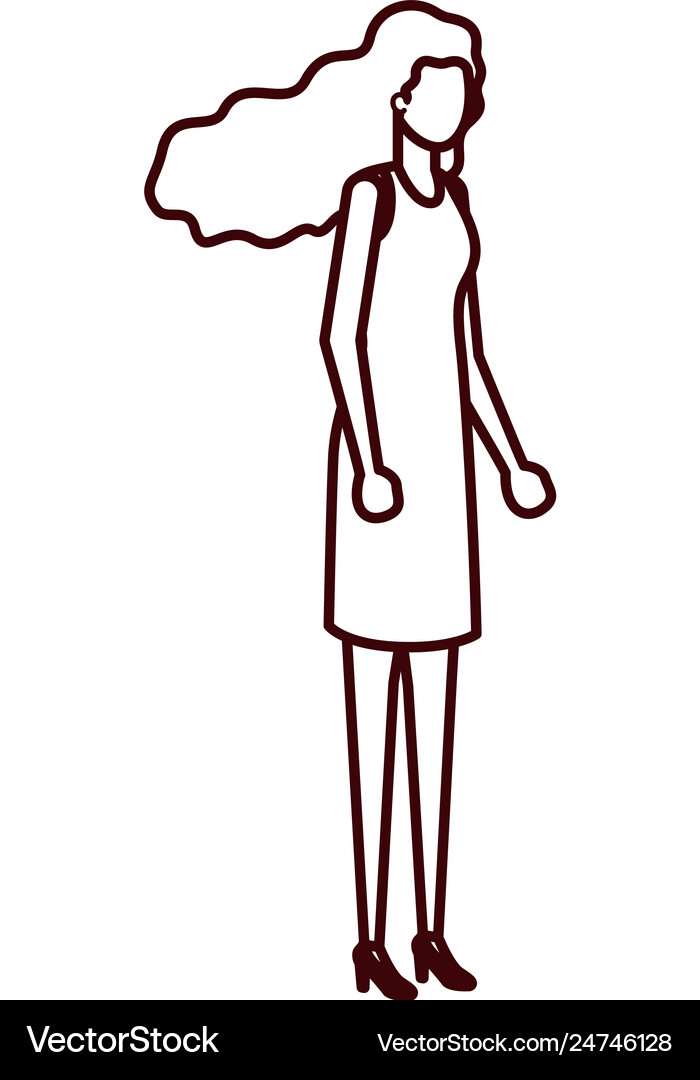 Young woman standing avatar character Royalty Free Vector