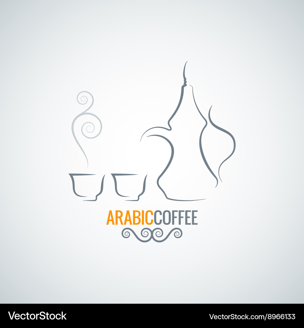 Arabic coffee vintage ornate background Royalty Free Vector
