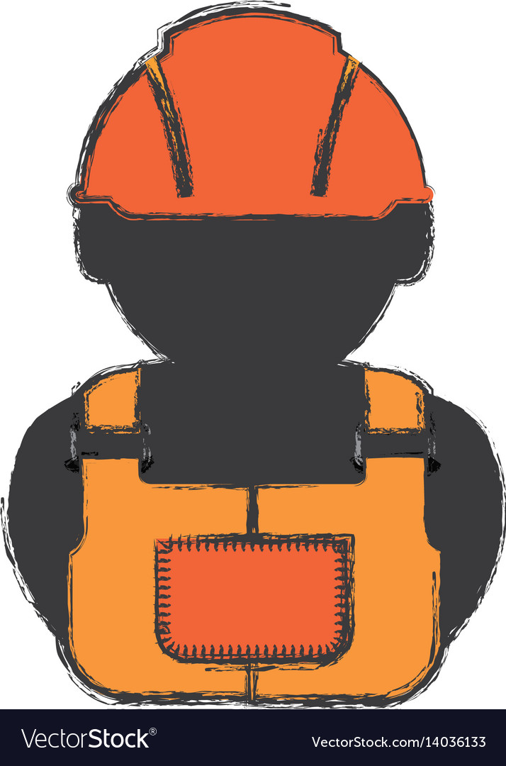Construction worker profile Royalty Free Vector Image