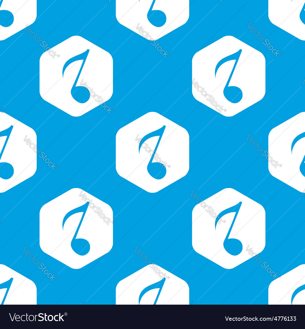 Eighth note hexagon pattern Royalty Free Vector Image