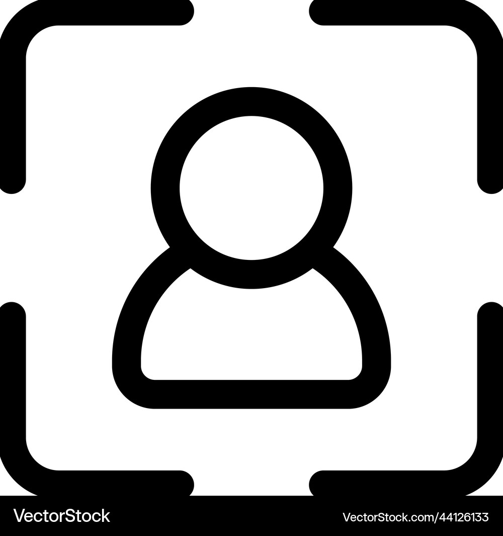 Face id biometric icon facial recognition Vector Image