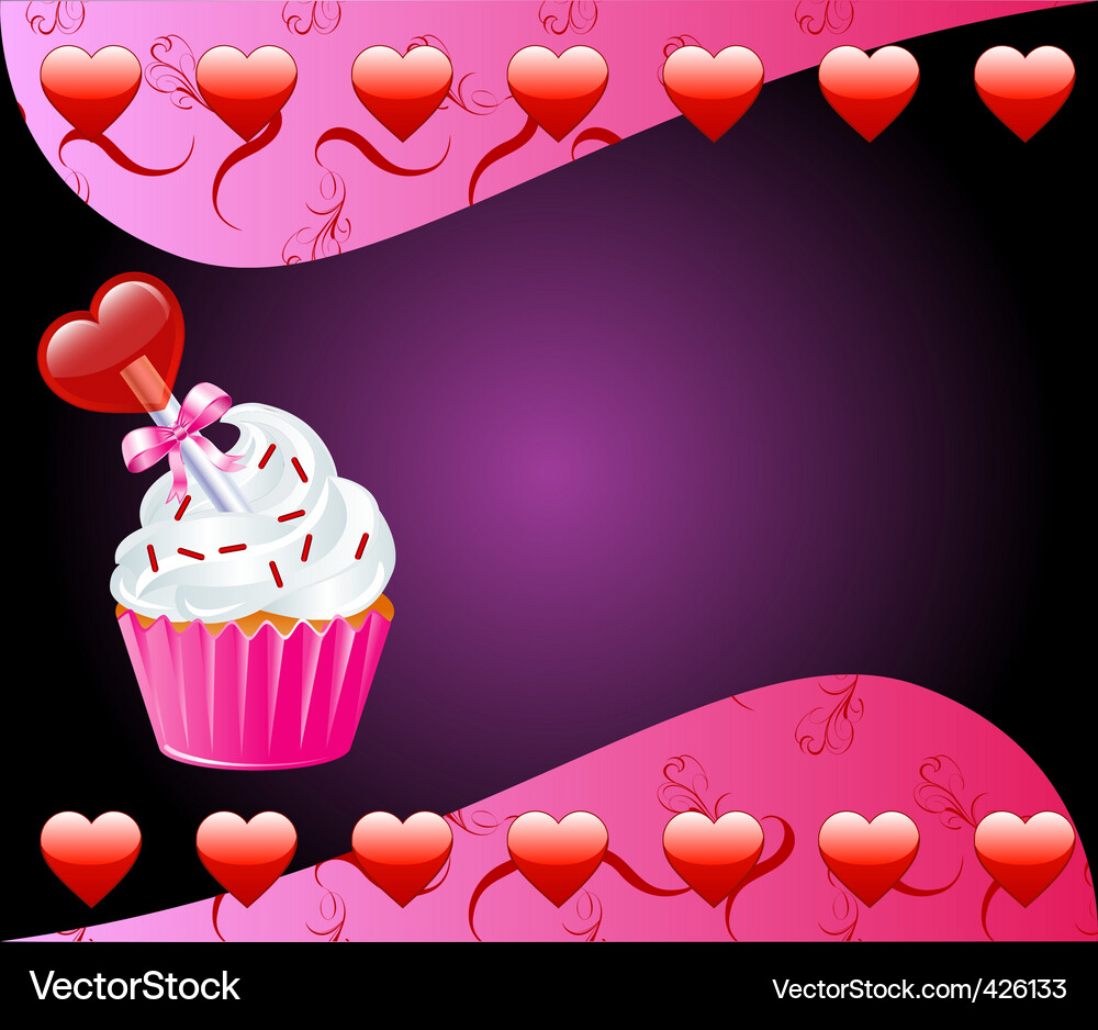 Heart cupcake Royalty Free Vector Image - VectorStock