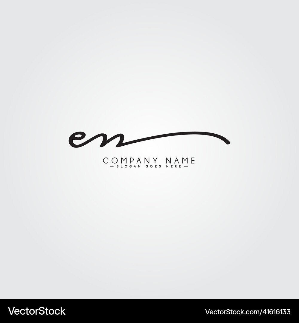 Initial letter en logo - handwritten signature Vector Image