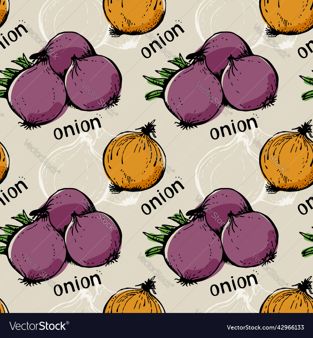 Onion seamless pattern Royalty Free Vector Image