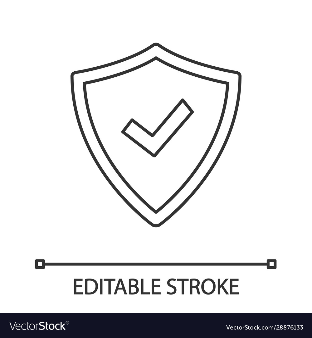 Security approved linear icon Royalty Free Vector Image