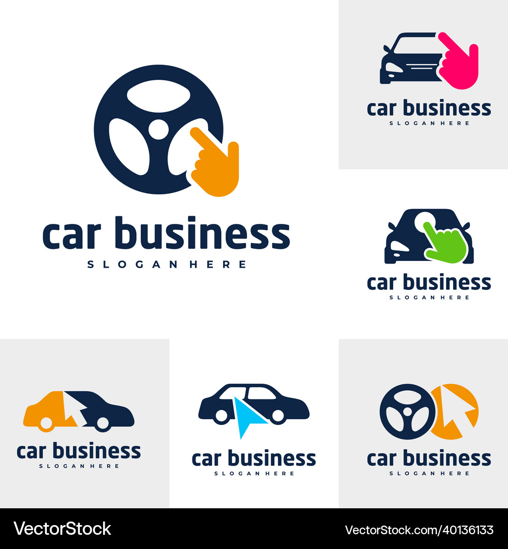 Set of car touch logo template creative Royalty Free Vector
