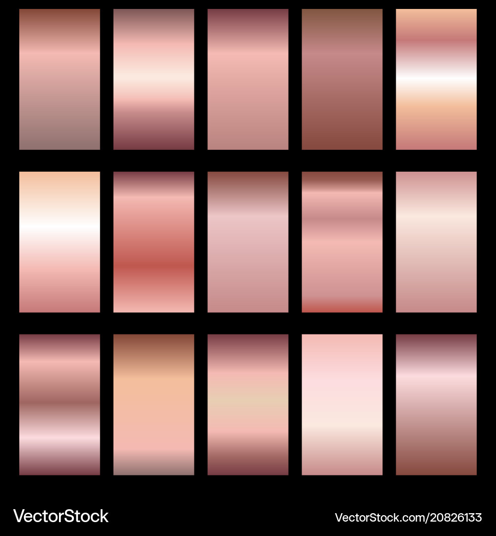 Set of rose gradients Royalty Free Vector Image