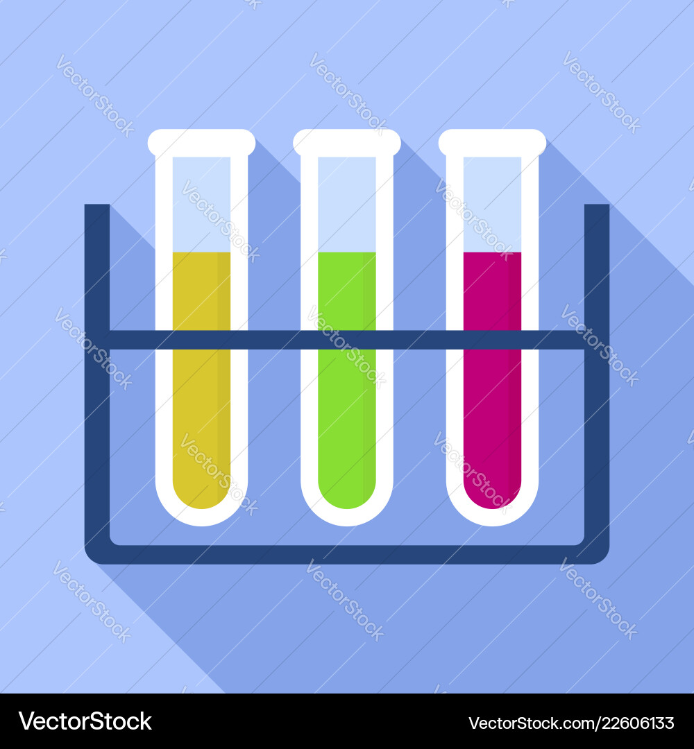 Test tube stand icon flat style Royalty Free Vector Image