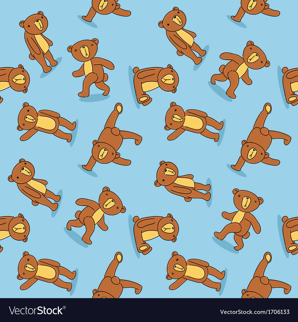 Toy bear pattern Royalty Free Vector Image - VectorStock