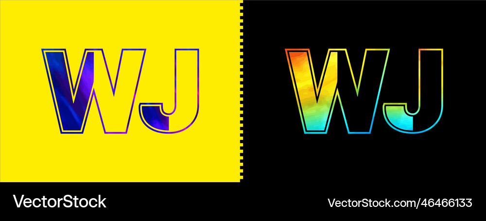 Unique wj letter logo icon template premium Vector Image