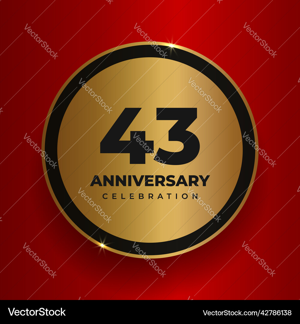 43rd Anniversary Celebration - Golden Circle Vector Image