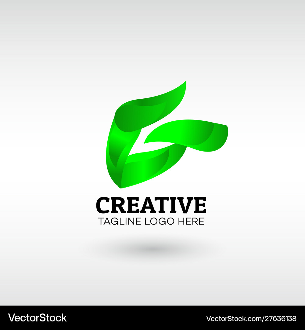 Abstract green leaf eco organic logo design Vector Image