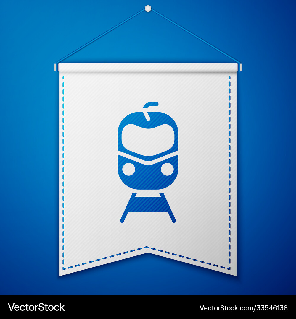 Blue train and railway icon isolated on Royalty Free Vector