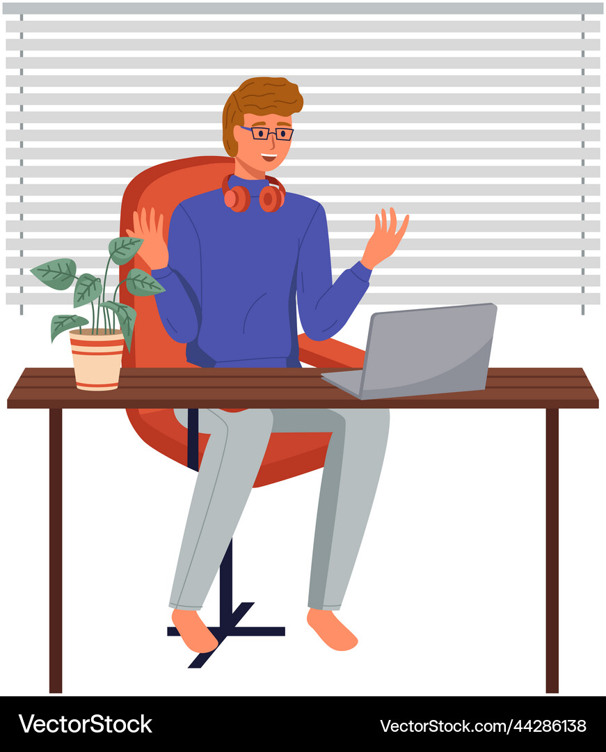 Business employees on their workspace co-worker Vector Image