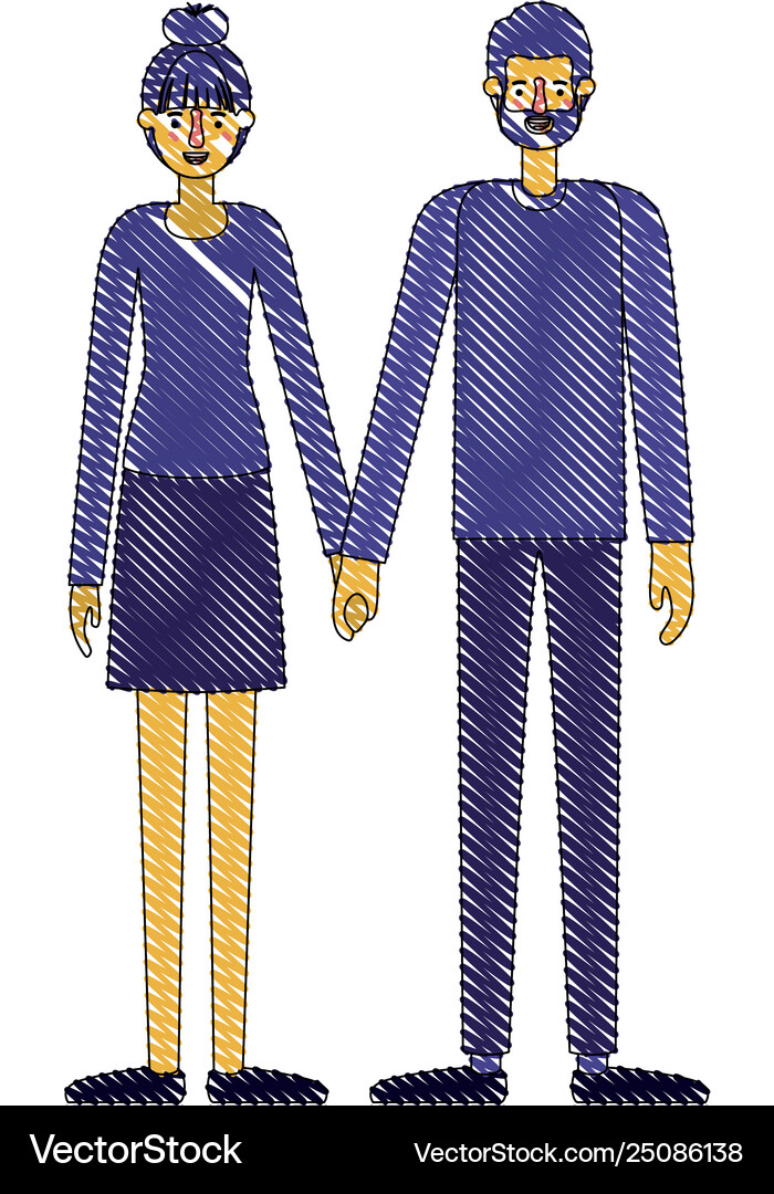 Couple avatar characters icons Royalty Free Vector Image