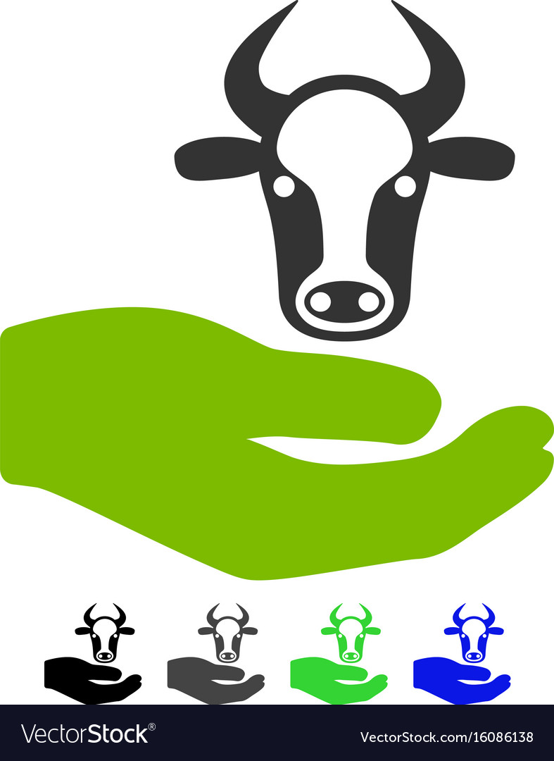 Cow care hand flat icon Royalty Free Vector Image Cow care hand flat icon Royalty Free Vector Image