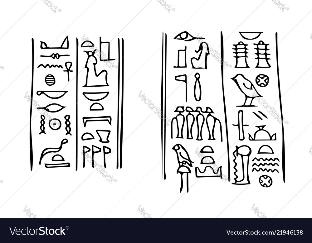 Egyptian Hieroglyphs With Names Of Isis And Vector Image