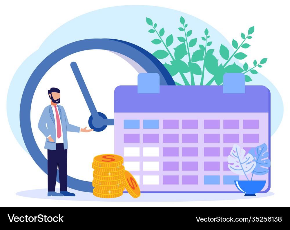 Graphic cartoon character business schedule Vector Image