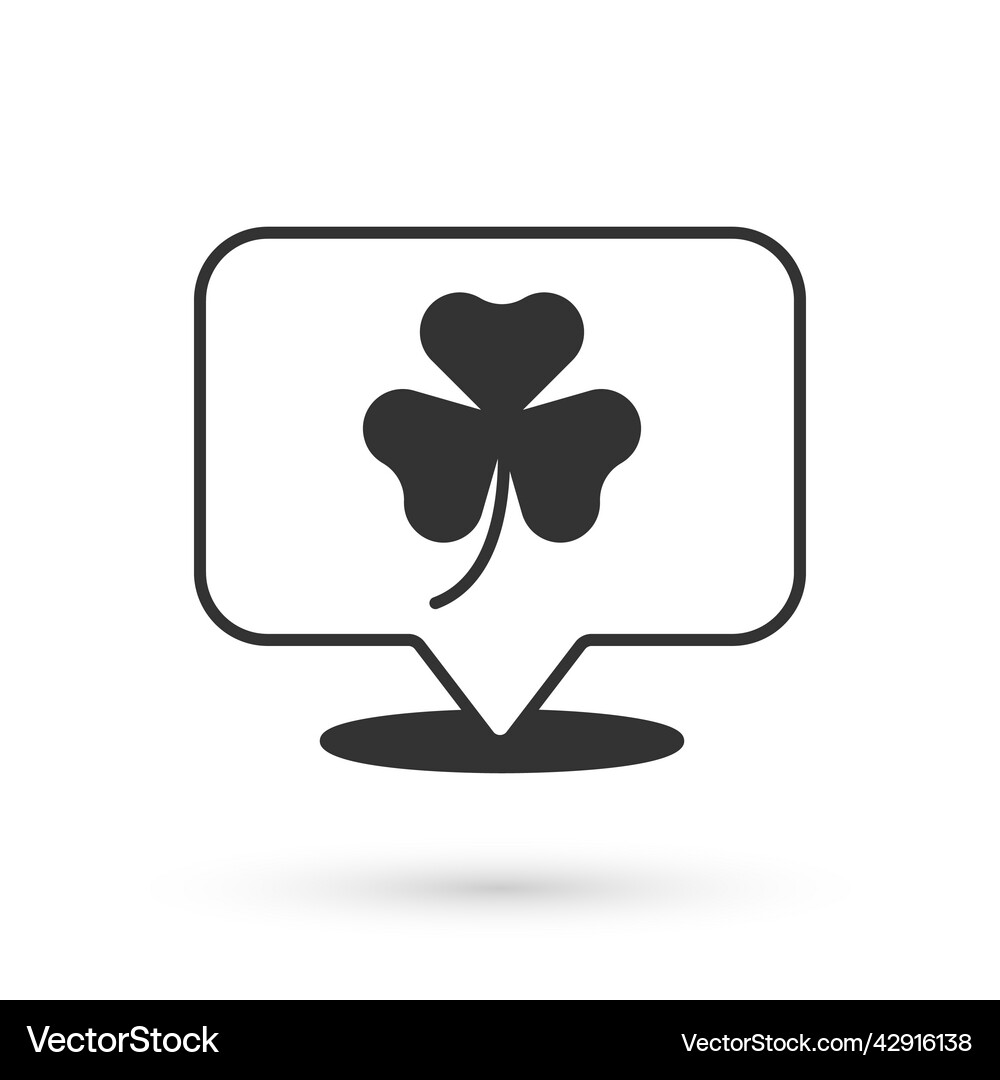 Grey clover trefoil leaf icon isolated on white Vector Image