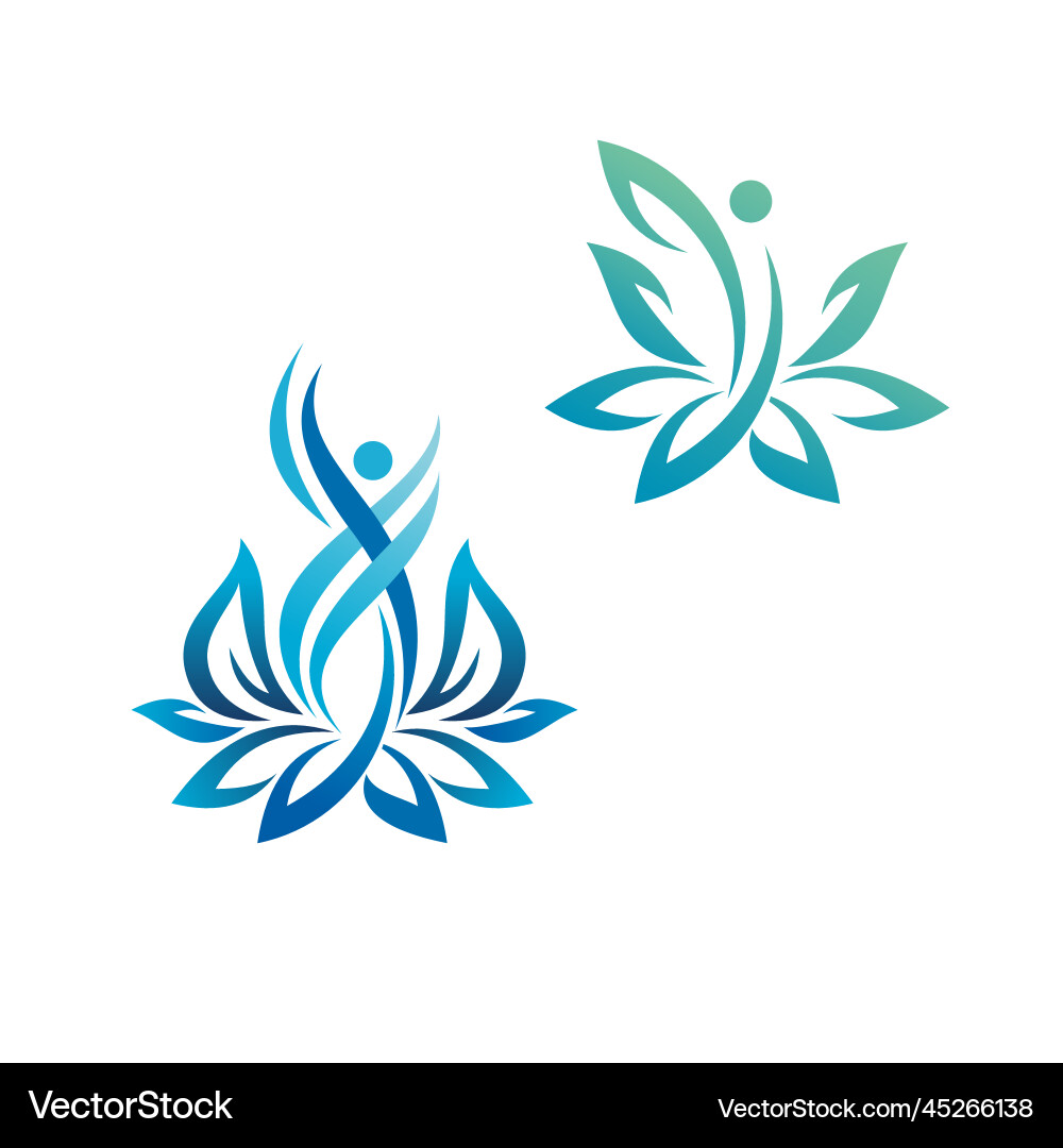 Human inside a lotus medical logo Royalty Free Vector Image