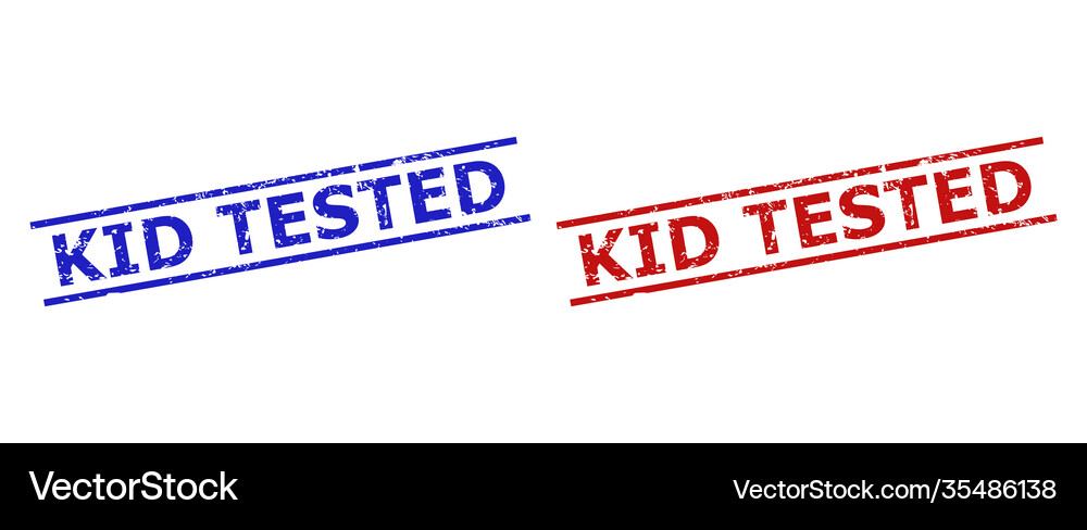 Kid tested stamp seals with distress texture and Vector Image