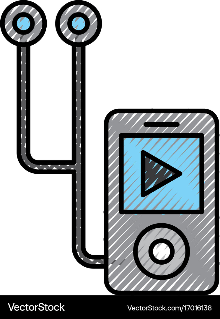 Music media player isolated icon Royalty Free Vector Image