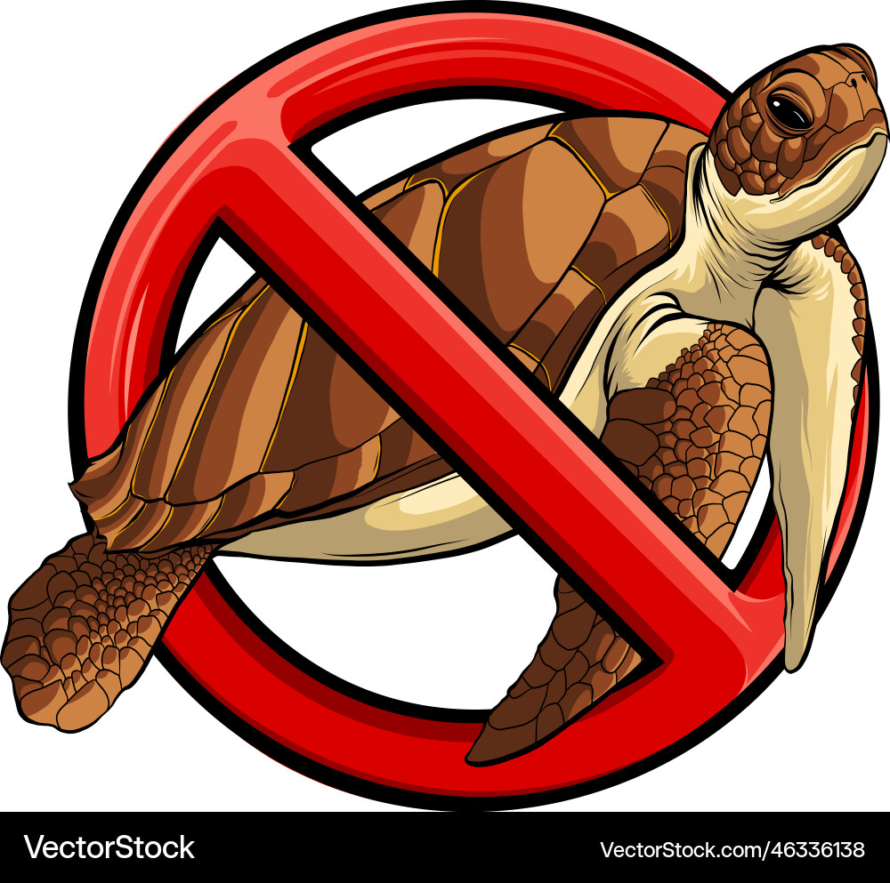 No tortoise sign on white background Royalty Free Vector